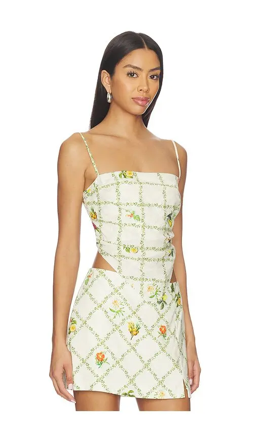 Amanda Uprichard Juna Top - Trellis Print