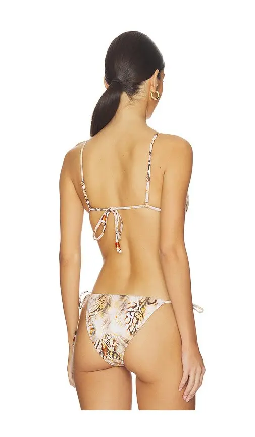 AFRM Capri Beaded Bikini Top - Ember Swirl Shell