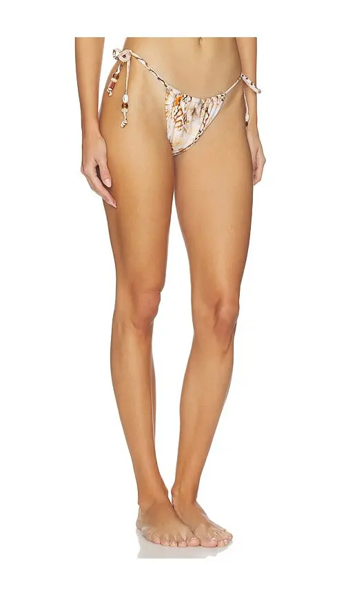 AFRM Cali Beaded Bikini Bottom - Ember Swirl Shell