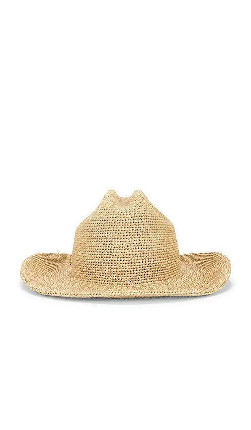 Brixton Odessa Straw Packable Cowboy Hat - Tan