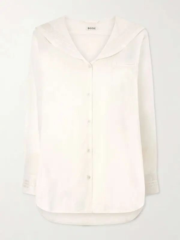 BODE Marina Cotton-voile Shirt - Ivory