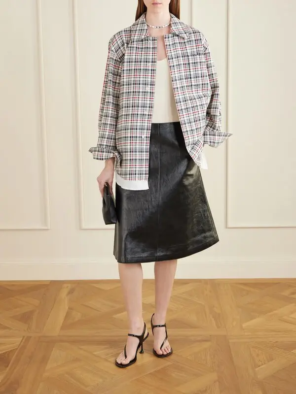 Victoria Beckham Cocoon Checked Cotton And Virgin Wool-blend Jacket - Multi