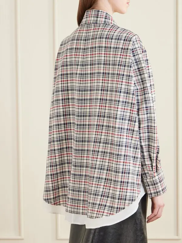 Victoria Beckham Cocoon Checked Cotton And Virgin Wool-blend Jacket - Multi