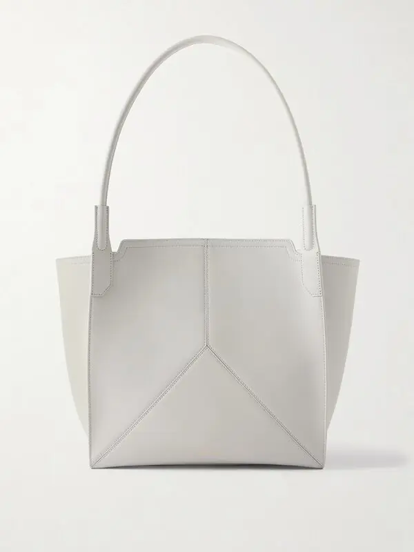 Victoria Beckham Soft Mini Metallic Leather Tote - Silver