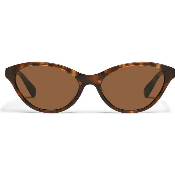 Quay Talk Nice 55mm Cat Eye Sunglasses - Amber Tort/brown