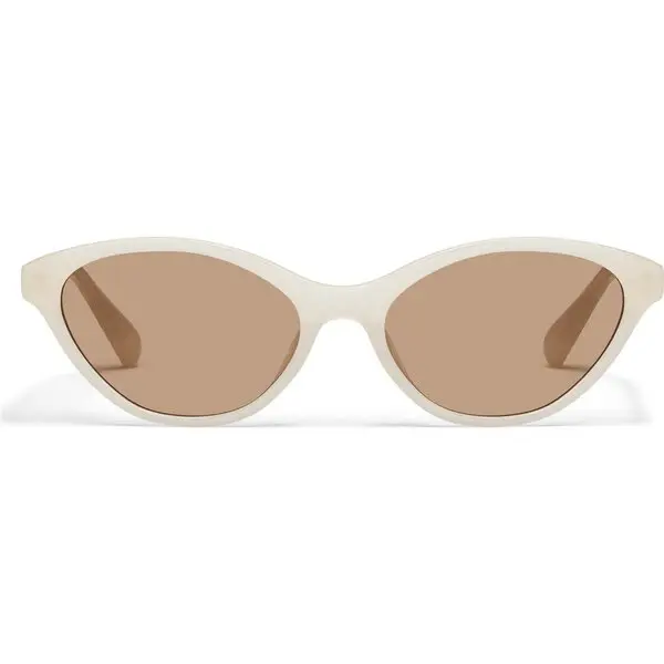Quay Talk Nice 55mm Cat Eye Sunglasses - Bone/tan