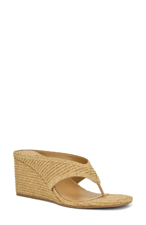 Nine West Jadde Wedge Flip Flop - Medium Natural