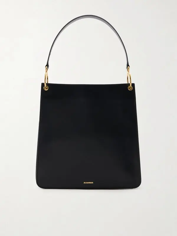 JIL SANDER Otto Medium Leather Shoulder Bag - Black