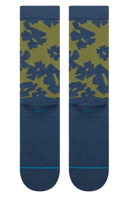 Stance Stomped Combed Cotton Blend Crew Socks - Olive