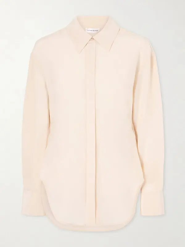 Victoria Beckham Silk-crepe Shirt - Pink