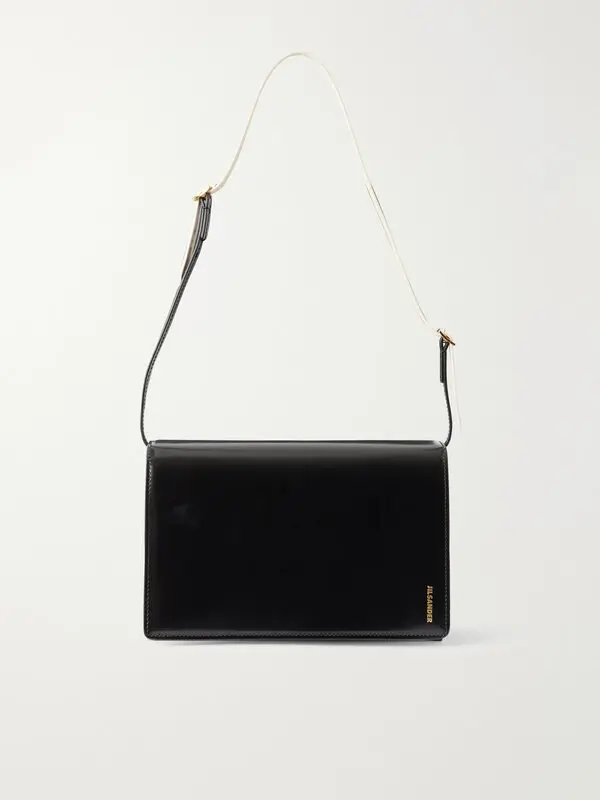 JIL SANDER Small Leather Shoulder Bag - Black