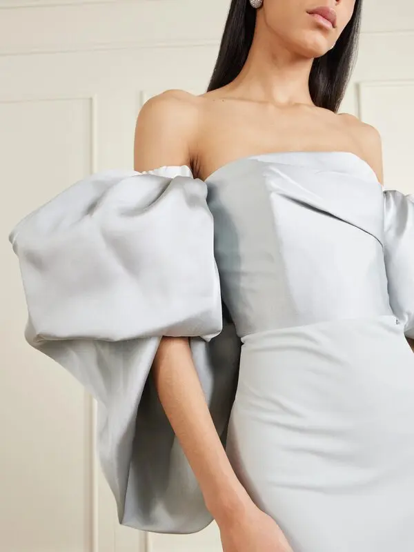 Solace London Floris Off-the-shoulder Maxi Dress - Silver