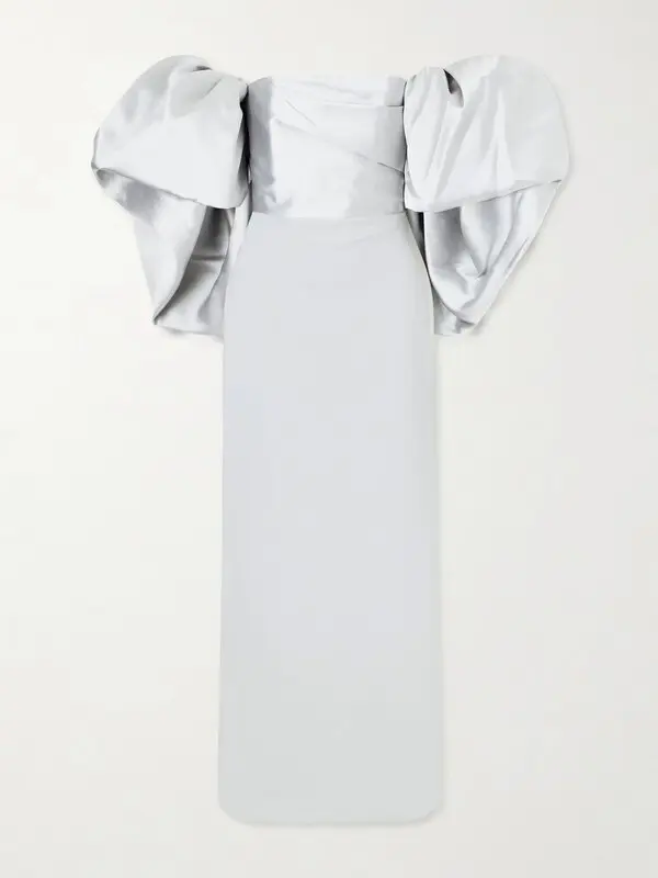 Solace London Floris Off-the-shoulder Maxi Dress - Silver