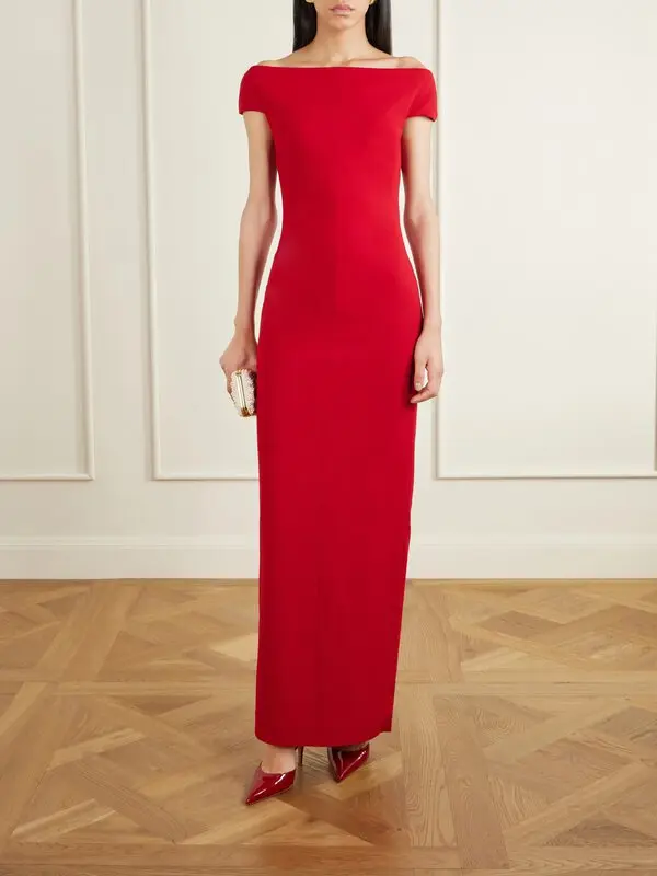 Solace London Kyra Off-the-shoulder Gown - Red