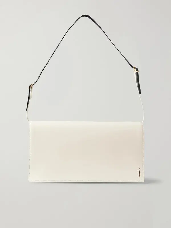 JIL SANDER File Medium Leather Shoulder Bag - Neutrals