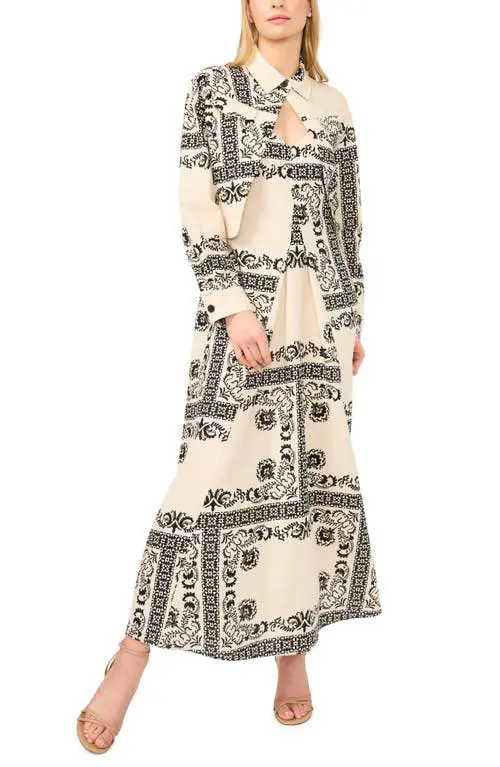 Halogen Print Sleeveless Maxi Dress With Jacket - Rich Black 060