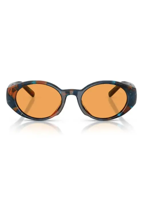 DIESEL® 52mm Oval Sunglasses - Blue Havana/orange