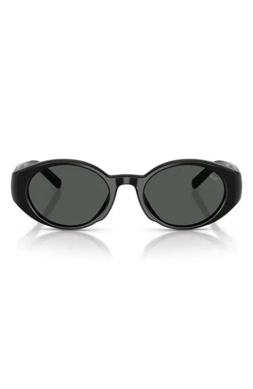 DIESEL® 52mm Oval Sunglasses - Solid Black/solid Black