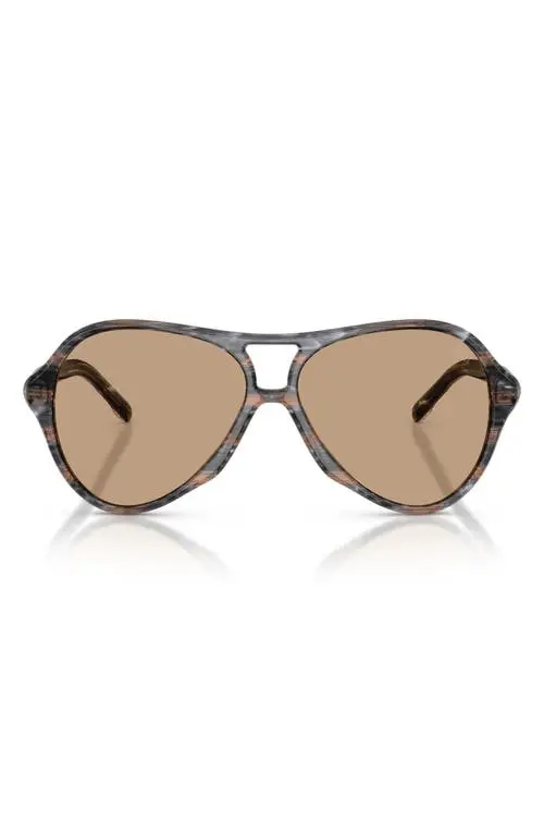 DIESEL® 57mm Pilot Sunglasses - Striated Grey/light Brown