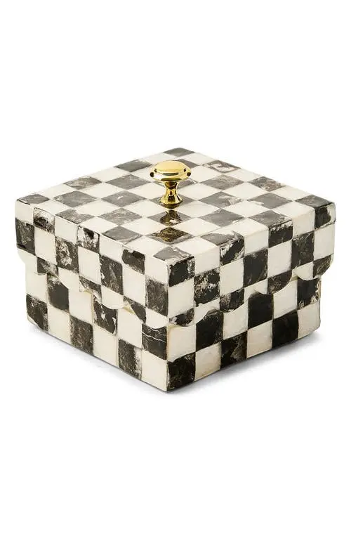 MACKENZIE-CHILDS Courtly Check Capiz Scalloped Box - Black