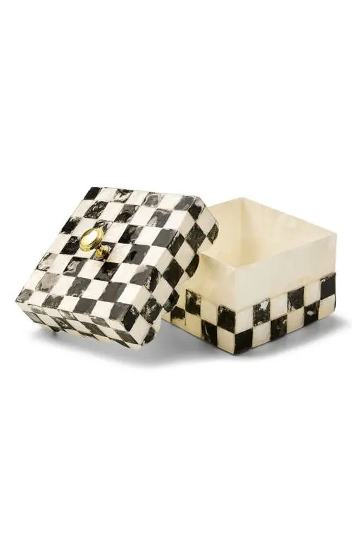 MACKENZIE-CHILDS Courtly Check Capiz Scalloped Box
