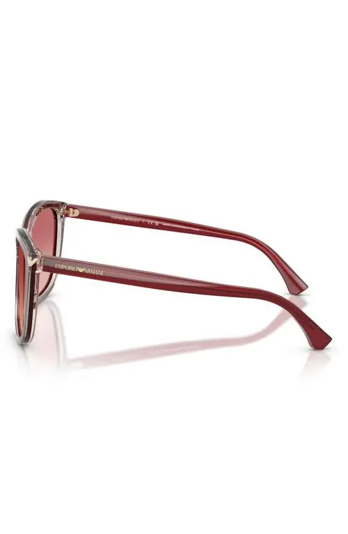 Emporio Armani 56mm Square Sunglasses - Bordeaux