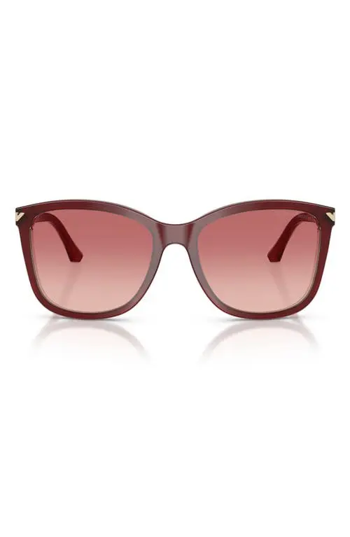 Emporio Armani 56mm Gradient Square Sunglasses - Shiny Bordeaux/pink Red