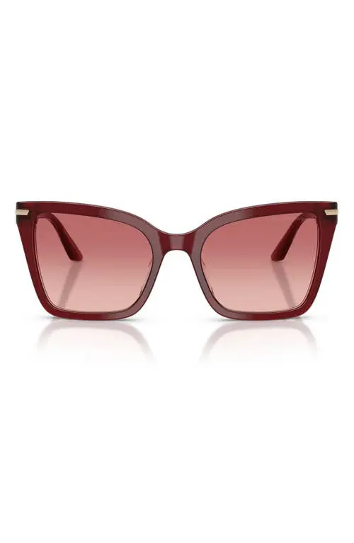 Emporio Armani 53mm Gradient Square Sunglasses - Shiny Bordeaux/pink Red