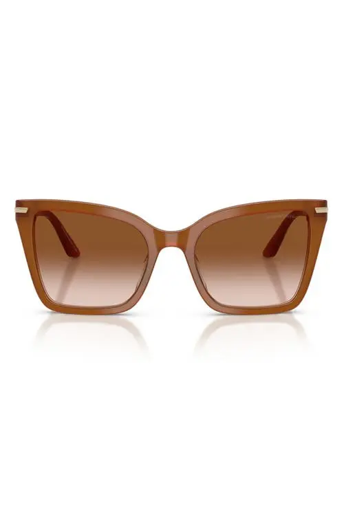 Emporio Armani 53mm Square Sunglasses - Shiny Tobacco/brown Gradient