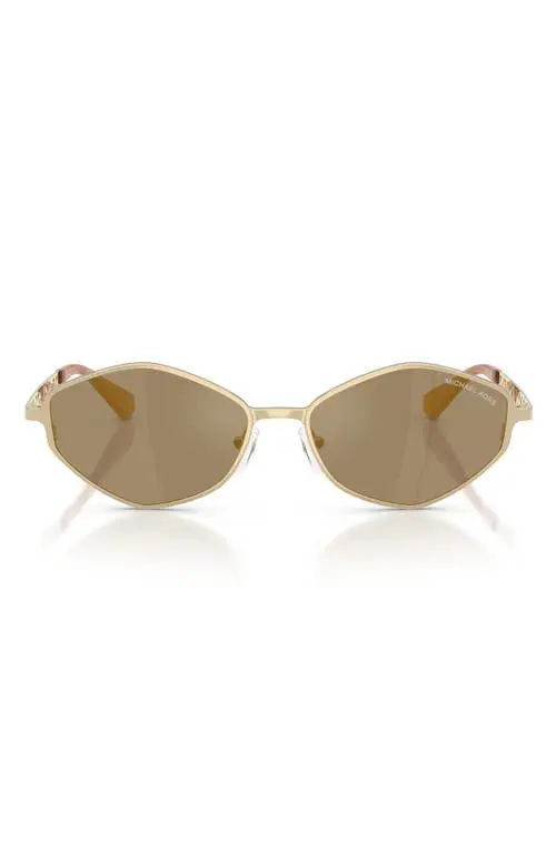 Michael Kors Gold Coast 56mm Angular Sunglasses - Light Gold/dark Grey Mono