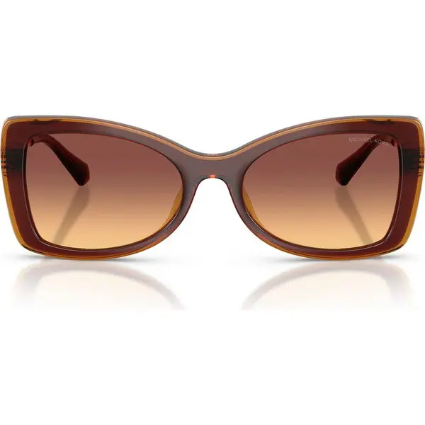 Michael Kors Malaga 53mm Gradient Butterfly Sunglasses - Dark Brown/brown Gradient