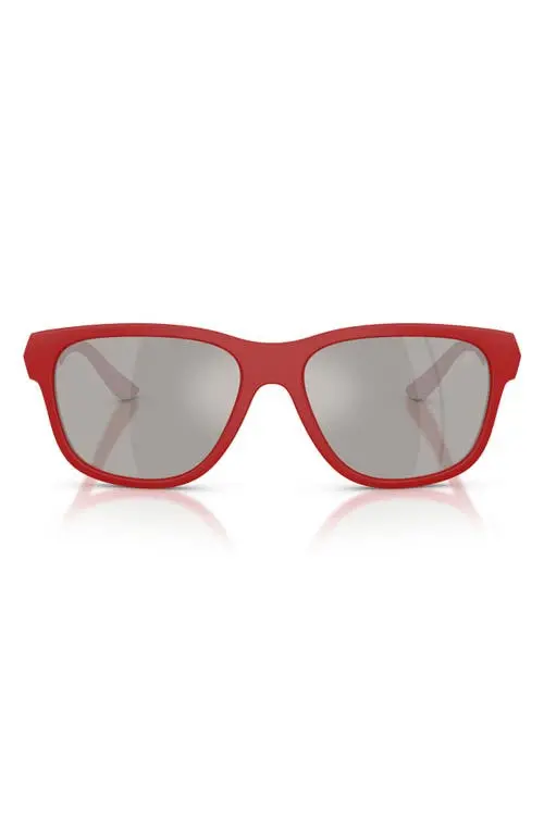 SCUDERIA FERRARI 57mm Pillow Sunglasses - Red Matte/grey Mirror