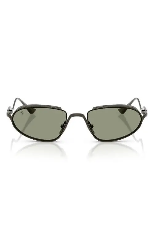 FERRARI 53mm Oval Sunglasses - Gunmetal/green
