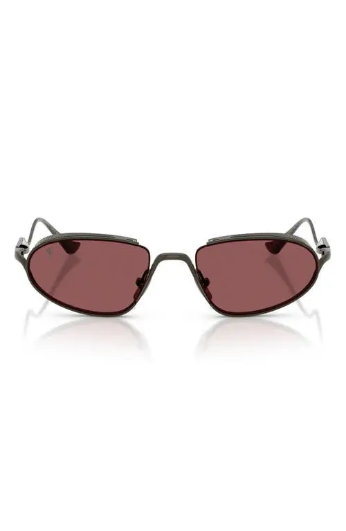 FERRARI 53mm Oval Sunglasses - Gunmetal/red