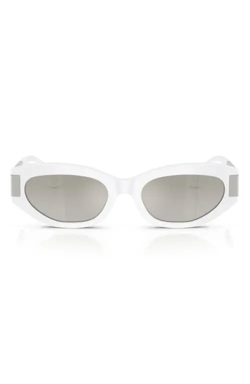 Versace 54mm Cat Eye Sunglasses - White/grey Mirror Silver