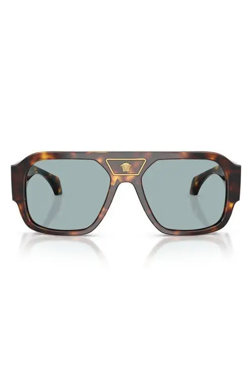 Versace 56mm Square Sunglasses - Havana/blue