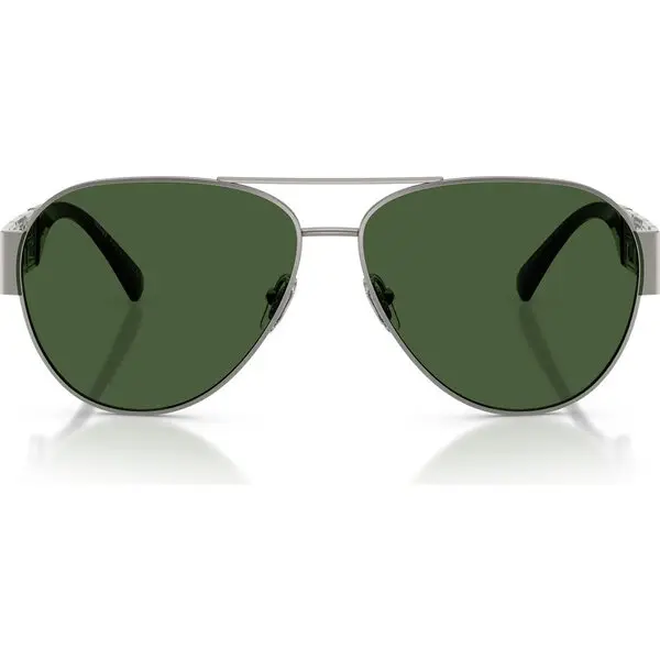 Versace 61mm Aviator Sunglasses - Gunmetal/dark Green