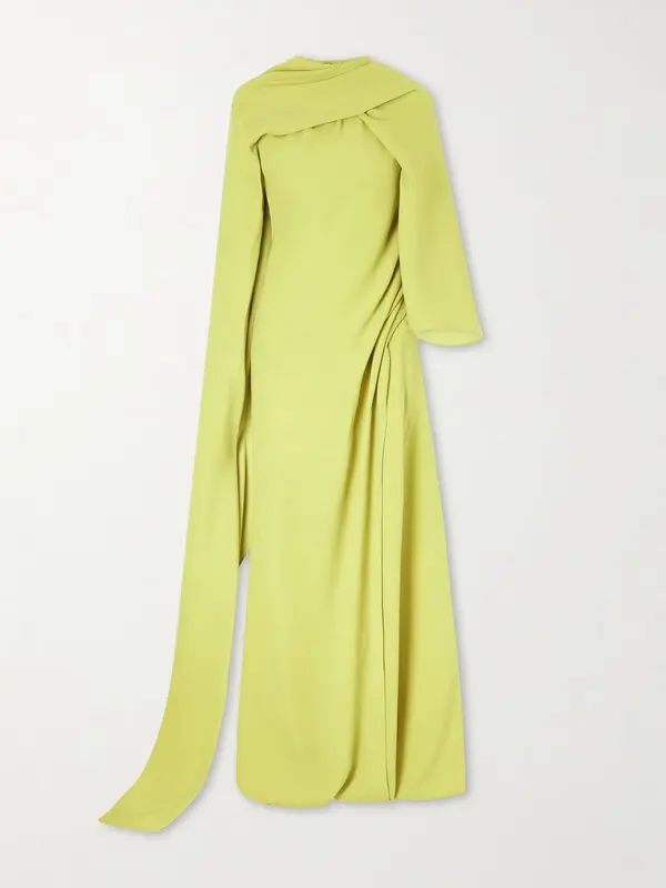 MARMAR HALIM Draped Crepe Gown - Green