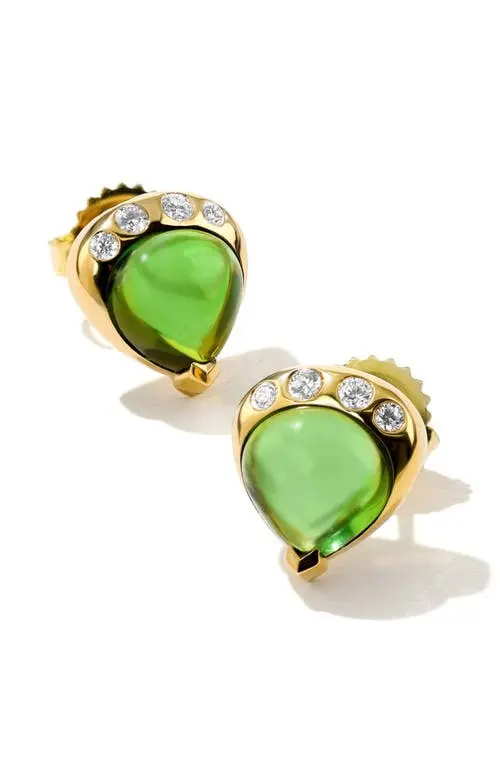 MARK HENRY 18k Gold Stud Earrings - Green Tourmaline