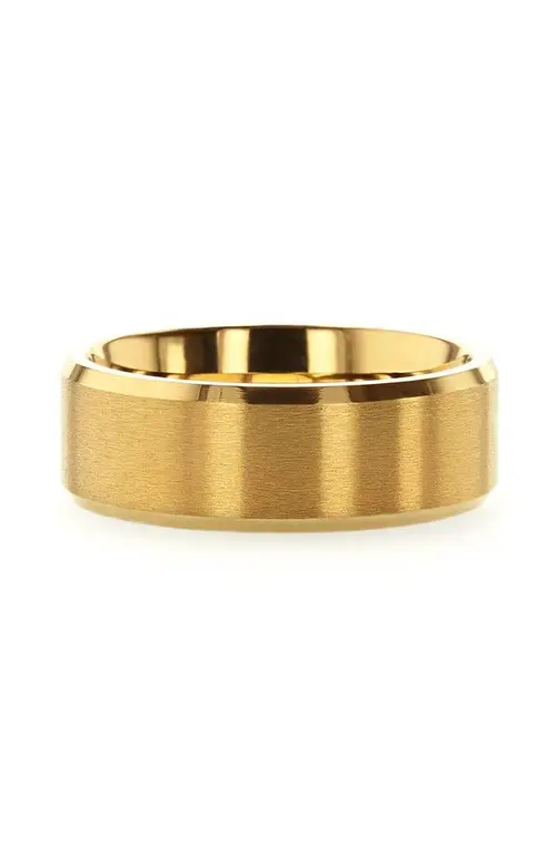 LARSON JEWELERS Radiate -plated Titanium Flat Brushed Center Wedding Ring