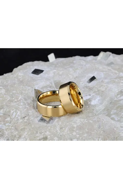 LARSON JEWELERS Radiate -plated Titanium Flat Brushed Center Wedding Ring