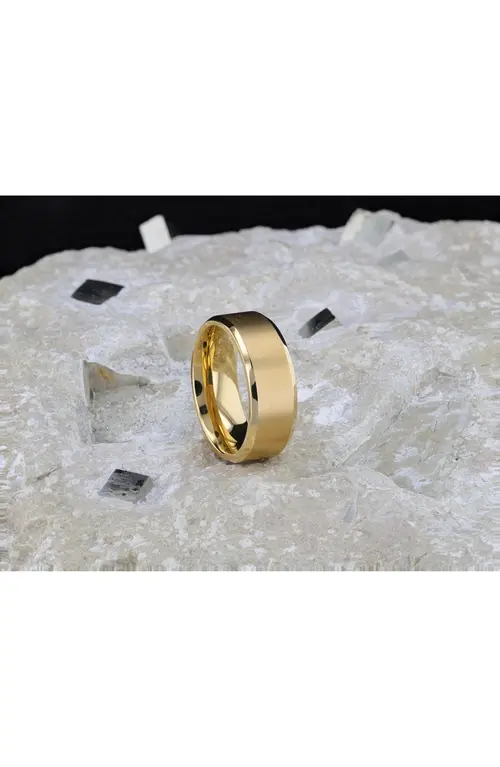 LARSON JEWELERS Radiate -plated Titanium Flat Brushed Center Wedding Ring