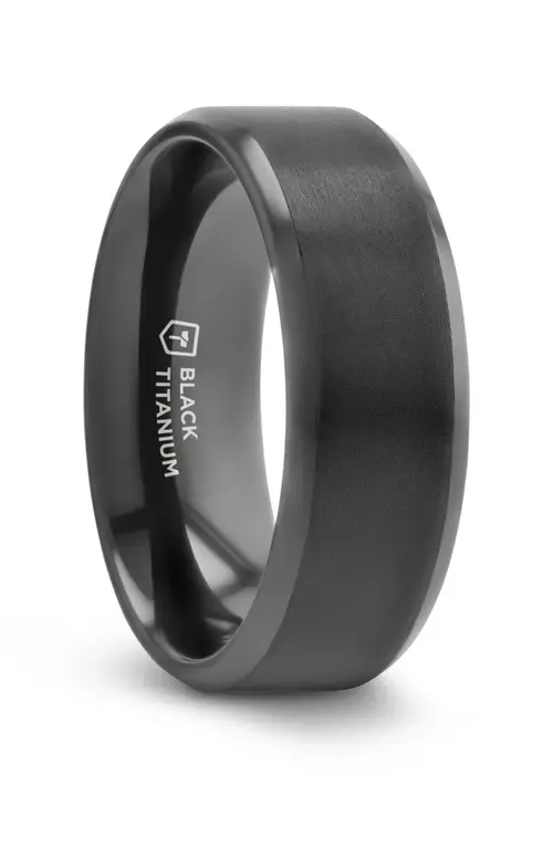 LARSON JEWELERS Elysian Titanium Wedding Band - Black Titanium