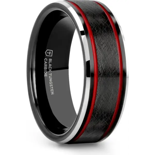 LARSON JEWELERS Olis Wire Finish Tungsten Wedding Band