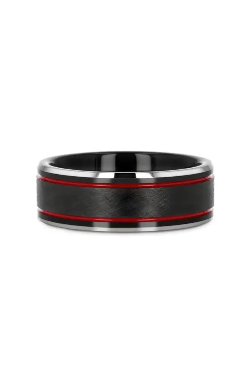 LARSON JEWELERS Olis Wire Finish Tungsten Wedding Band