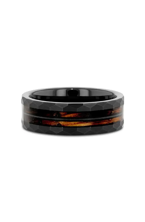 LARSON JEWELERS Riff Barrel Wood Tungsten Wedding Band
