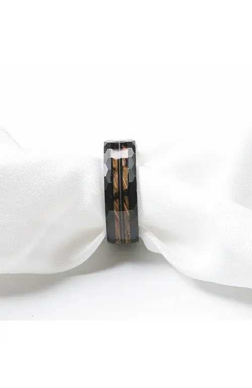 LARSON JEWELERS Riff Barrel Wood Tungsten Wedding Band