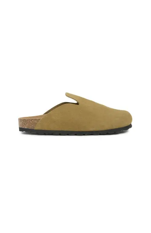 CELTIC & CO. Contoured Slip-on Clog Mule Sandals - Khaki