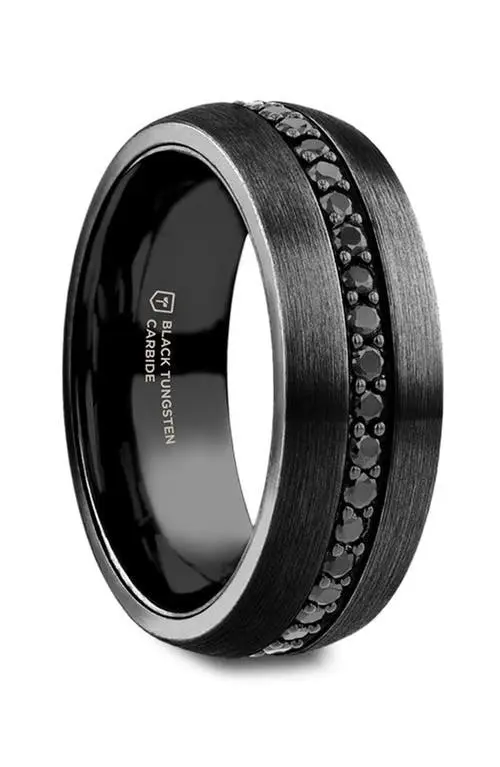 LARSON JEWELERS Valiant Sapphire Tungsten Ring - Black
