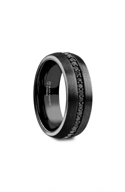 LARSON JEWELERS Valiant Sapphire Tungsten Ring - Black